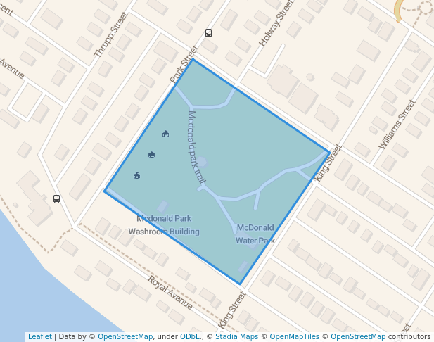 Mcdonald Park in Kamloops | Map and Routes