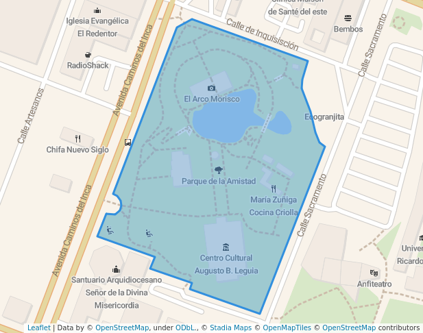 Park of Friendship in Santiago de Surco | Map and Routes