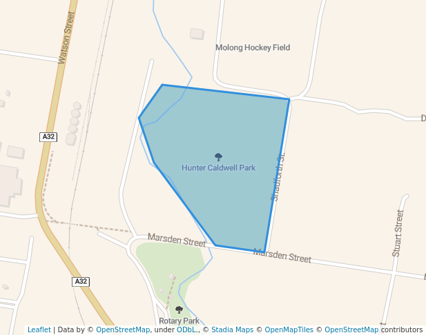 Hunter Caldwell Park in Molong | Map and Routes