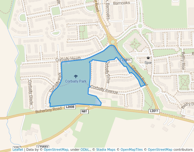 Corbally Park in Dublin | Map and Routes