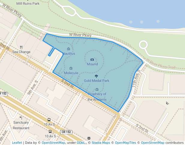 Gold Medal Park in Minneapolis | Map and Routes