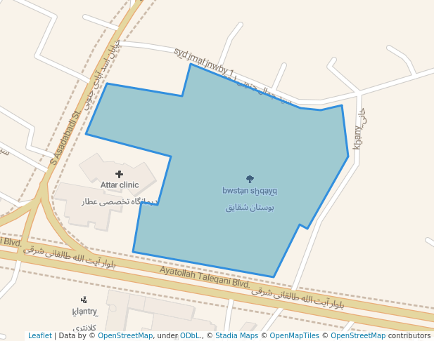 بوستان شقایق in Neyshabur | Map and Routes