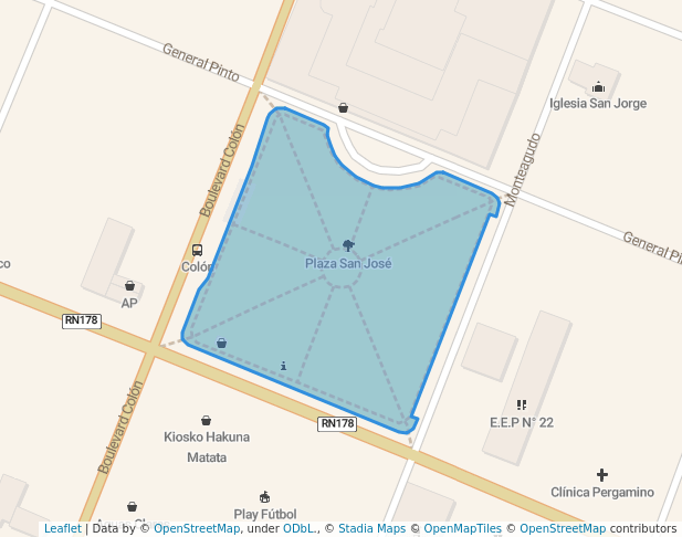Plaza San José in Pergamino | Map and Routes