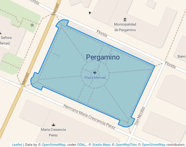 Plaza Merced in Pergamino | Map and Routes