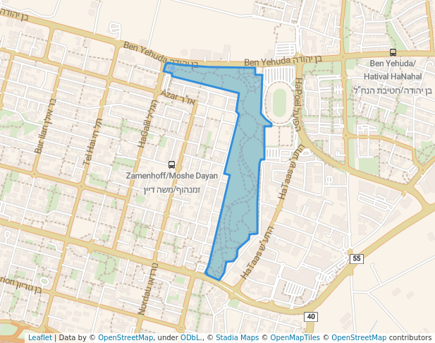 Kfar Saba park in Kefar Sava | Map and Routes