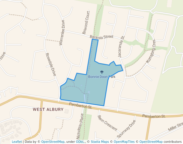 Bonnie Doon Park in West Albury | Map and Routes