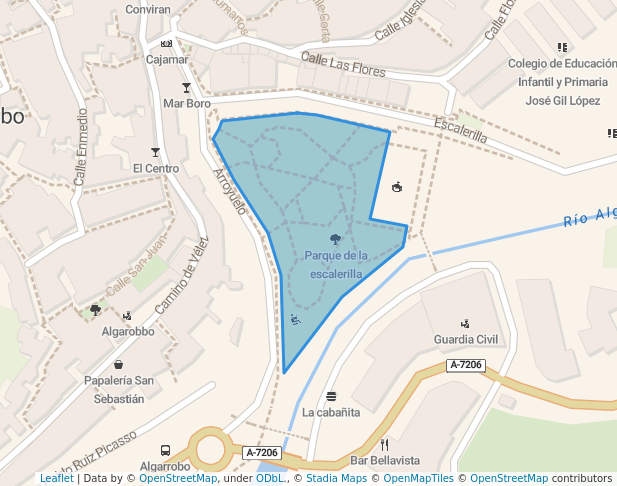Parque de la escalerilla in Algarrobo | Map and Routes