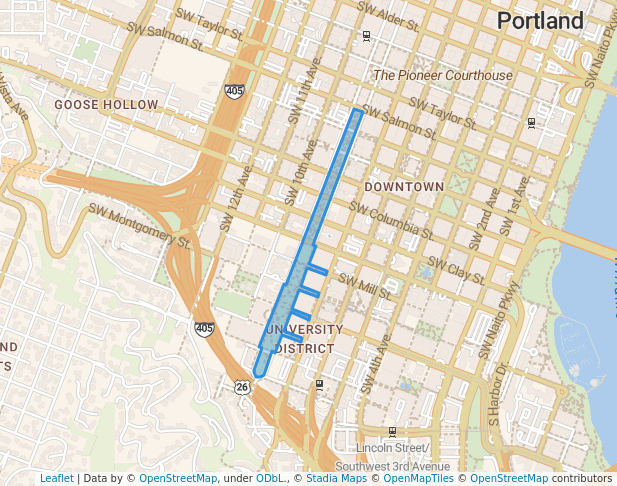 South Park Blocks in Portland | Map and Routes