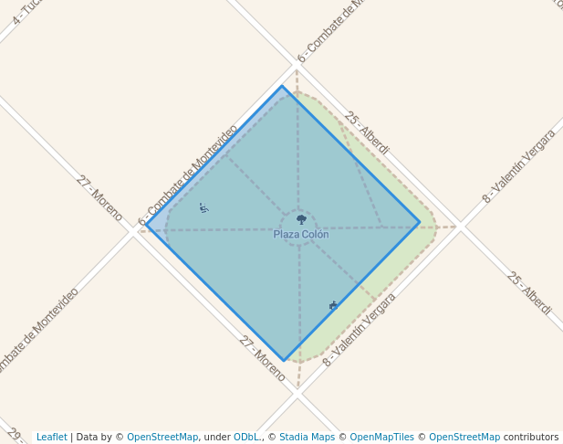 Plaza Colón in Balcarce | Map and Routes
