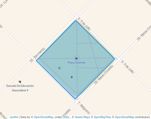 Plaza Güemes in Balcarce | Map and Routes