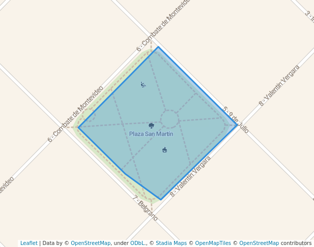 Plaza San Martín in Balcarce | Map and Routes