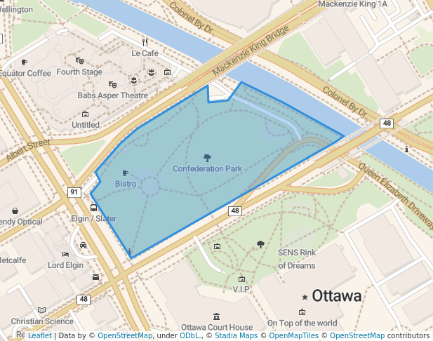 Confederation Park in Ottawa | Map and Routes