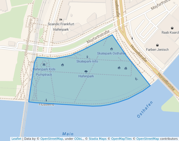 Hafenpark in Frankfurt am Main | Map and Routes