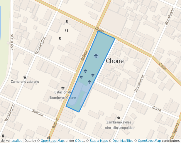 Parque Central in Chone | Map and Routes