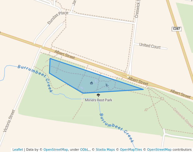 Miners Rest Park in Miners Rest | Map and Routes