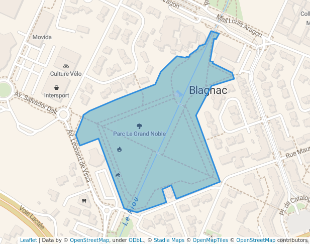 Parc Le Grand Noble in Blagnac | Map and Routes