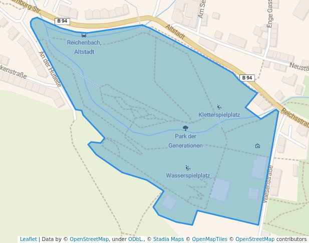 Park der Generationen in Reichenbach im Vogtland | Map and Routes