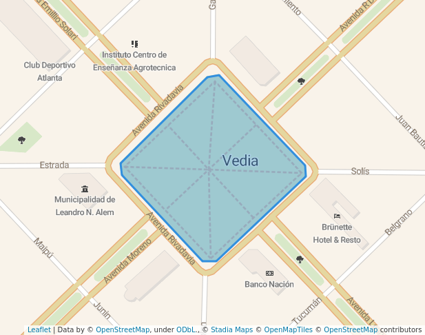 Plaza Rivadavia in Vedia | Map and Routes