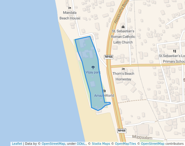 Vijay Beach Park, Alappuzha in Alappuzha | Map and Routes