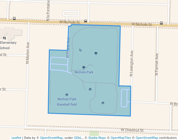 Nichols Park in Springfield | Map and Routes