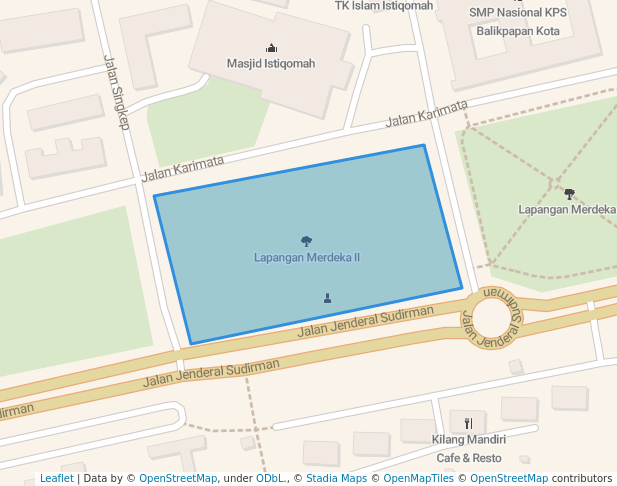 Lapangan Merdeka II in Balikpapan | Map and Routes