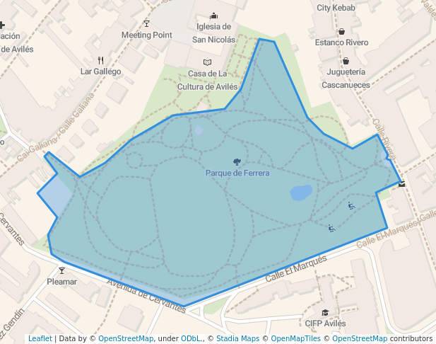 Parque de Ferrera in Avilés | Map and Routes