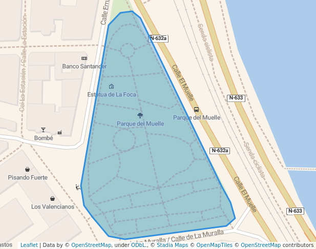 Parque del Muelle in Avilés | Map and Routes