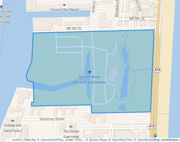 Bonnet House Museum and Gardens in Fort Lauderdale | Map and Routes