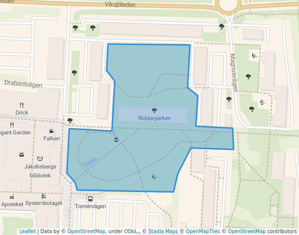 Riddarparken in Jakobsberg | Map and Routes