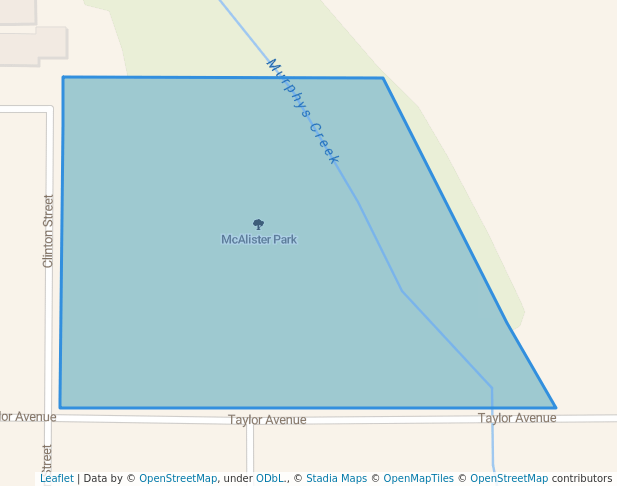 McAlister Park in Mapleview | Map and Routes