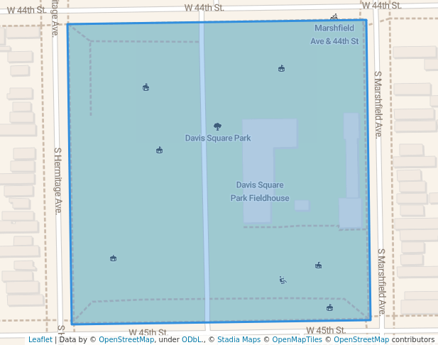 Davis Square Park in Chicago | Map and Routes