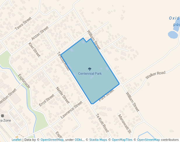 Centennial Park in Te Kuiti | Map and Routes