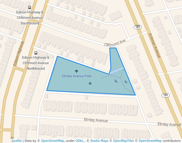 Elmley Avenue Park in Baltimore | Map and Routes