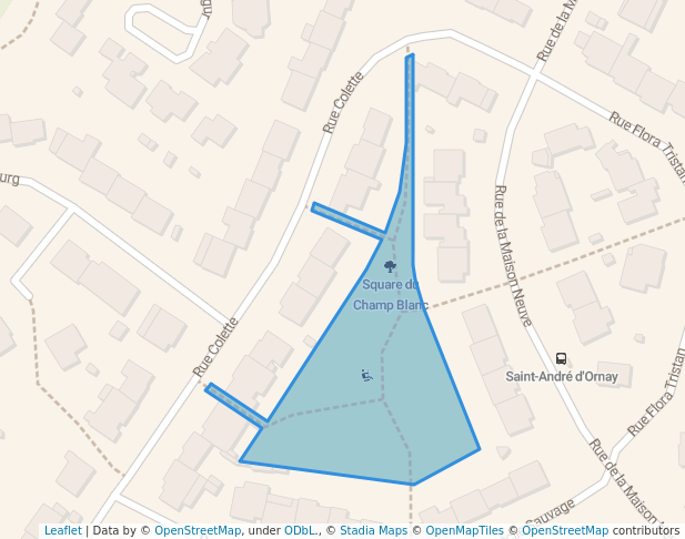 Square du Champ Blanc in La Roche-sur-Yon | Map and Routes