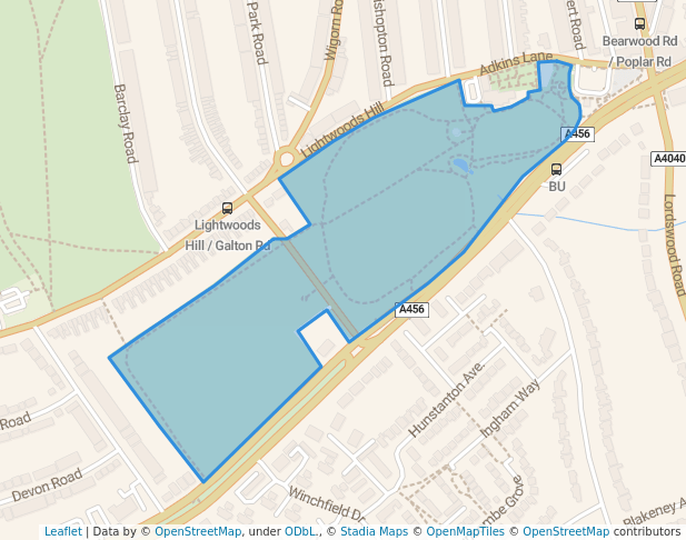 Lightwoods Park in Smethwick | Map and Routes