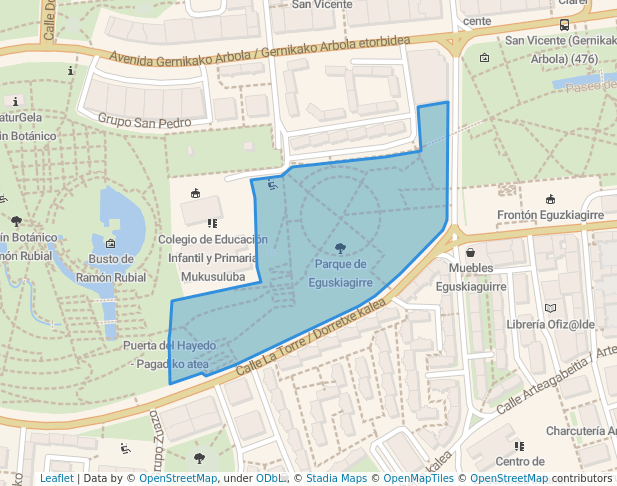 Parque de Eguskiagirre in Barakaldo | Map and Routes