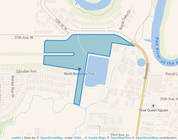 North Broadway Park in Fargo | Map and Routes