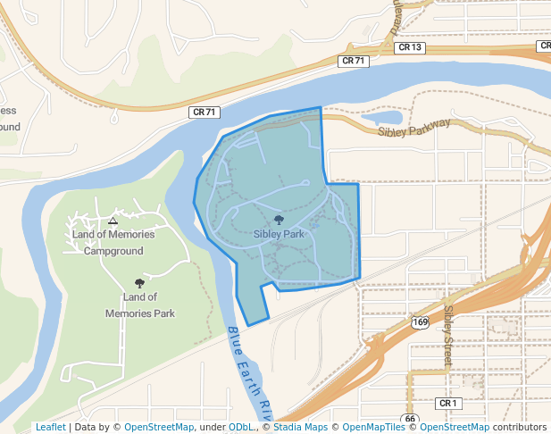 Sibley Park in Mankato | Map and Routes