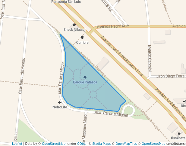 Parque Patazca in Chiclayo | Map and Routes