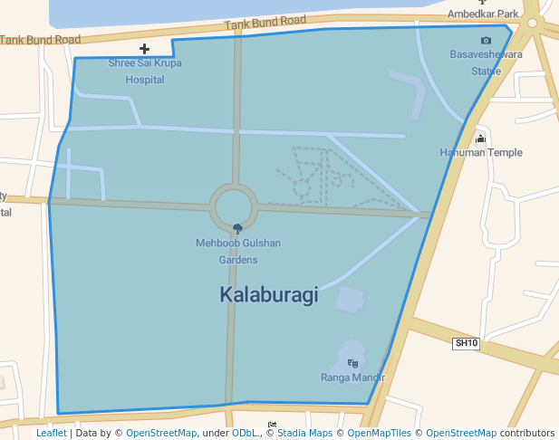 Mehboob Gulshan Gardens in Kalaburagi | Map and Routes
