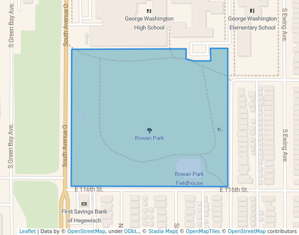 Rowan Park in Chicago | Map and Routes