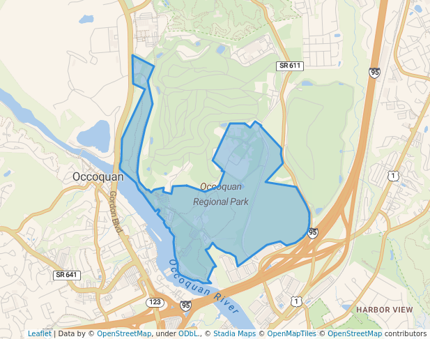 Occoquan Regional Park in Lorton | Map and Routes