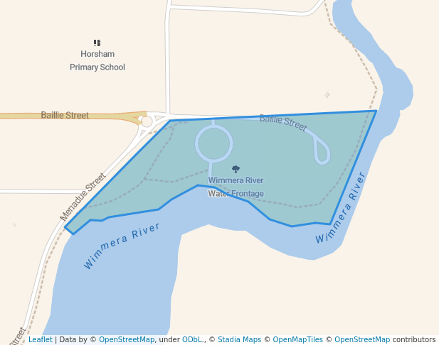 Wimmera River Water Frontage in Horsham | Map and Routes