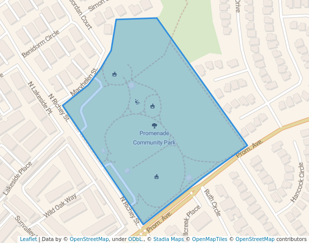 Promenade Community Park in Corona | Map and Routes