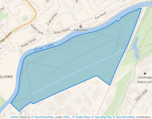 Stourbridge Common in Cambridge | Map and Routes