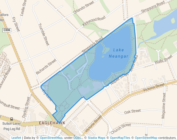 Canterbury Park in Eaglehawk | Map and Routes