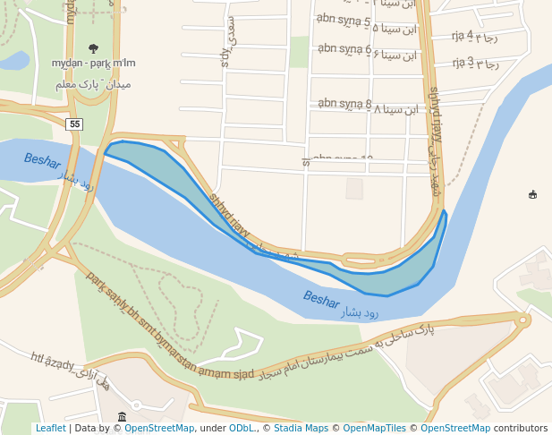 پارک ساحلی in Yasuj | Map and Routes