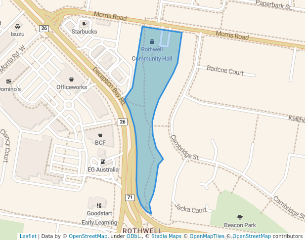 McKillop Park in Rothwell | Map and Routes