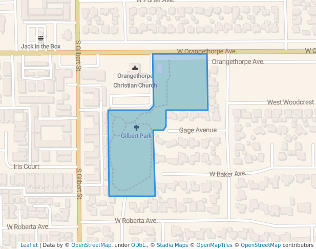 Gilbert Park in Fullerton | Map and Routes