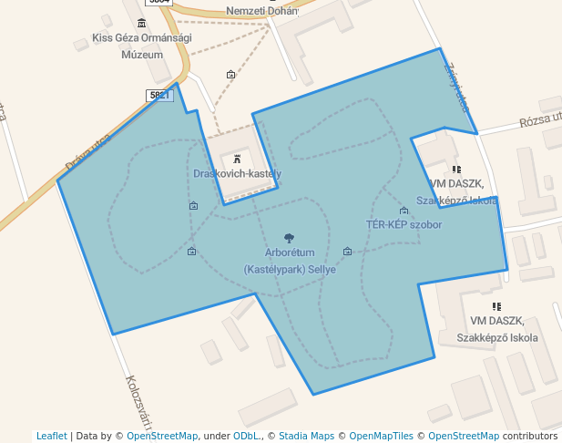 Arborétum (Kastélypark) Sellye in Sellye | Map and Routes